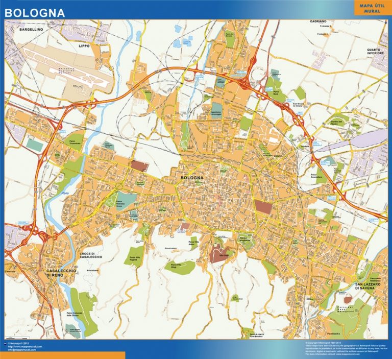 Mapa Bologna de parede | Mapas parede Portugal
